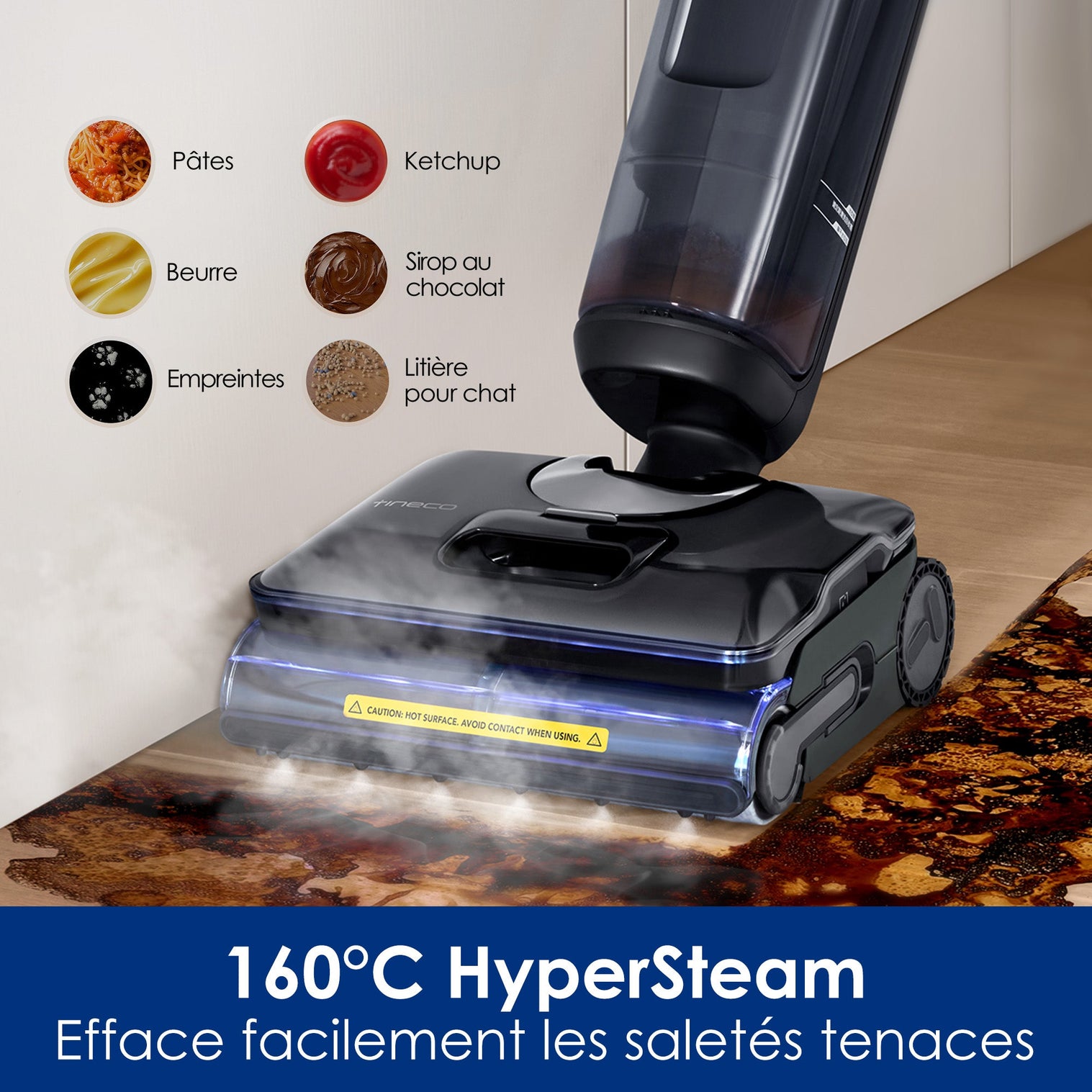Tineco FLOOR ONE S7 Stretch Steam Aspirateur Balai Vapeur Sans Fil Tout ...