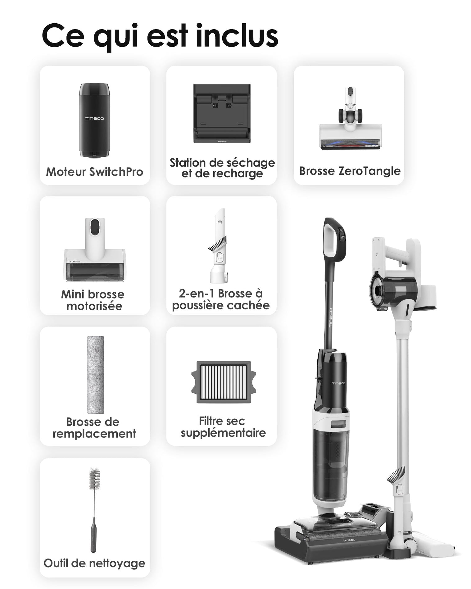 Tineco Floor ONE Switch S6 Stretch Aspirateur Laveur Sec Et Humide ...